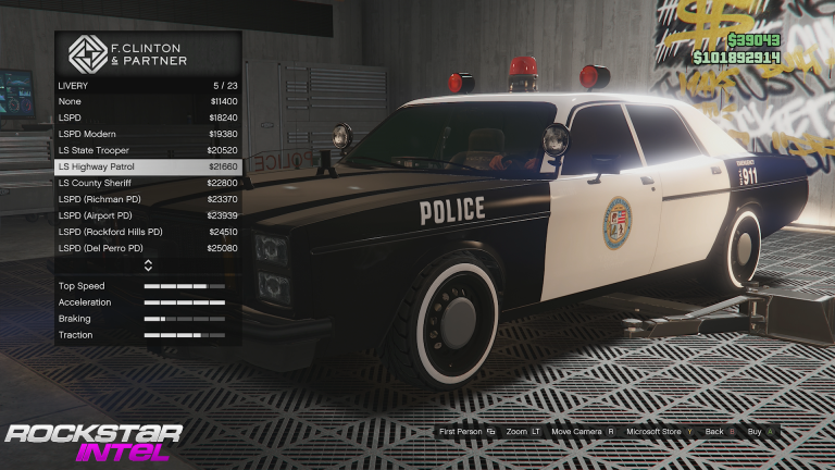 GTA Online - All Police Vehicle liveries & Accessories - RockstarINTEL